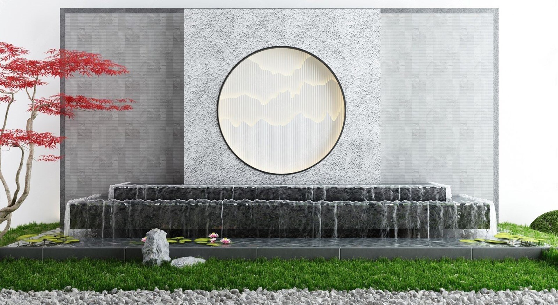 3D New Chinese style water feature sketch model model - TurboSquid 2061325