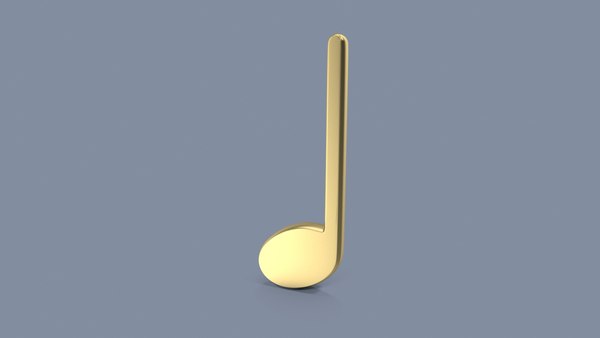3D модель Quarter Note Music Symbol Gold - TurboSquid 2059671