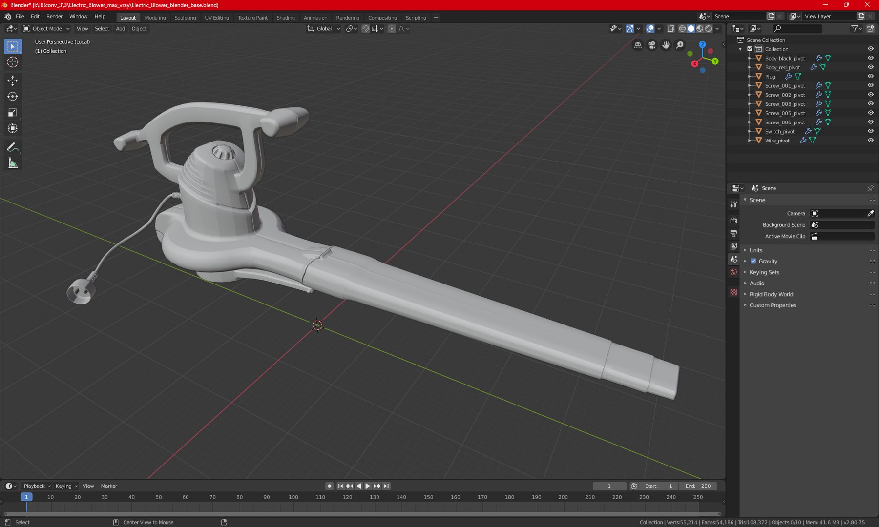 3D Electric Blower model - TurboSquid 2130048