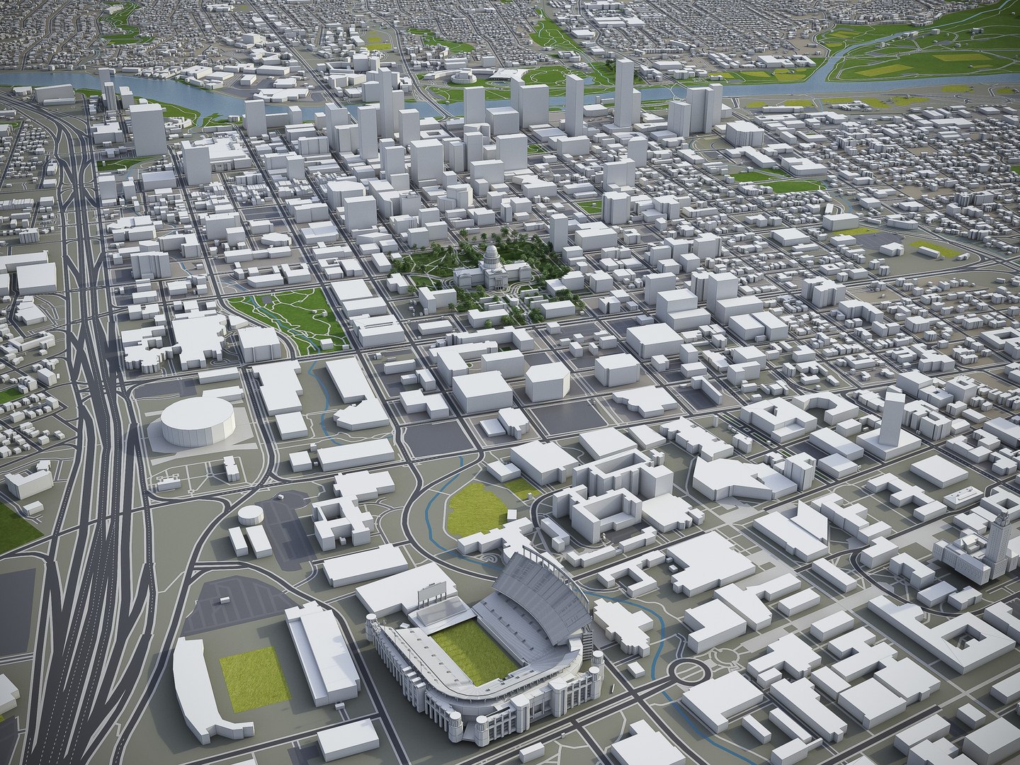 3D Austin City Area Model - TurboSquid 1334269