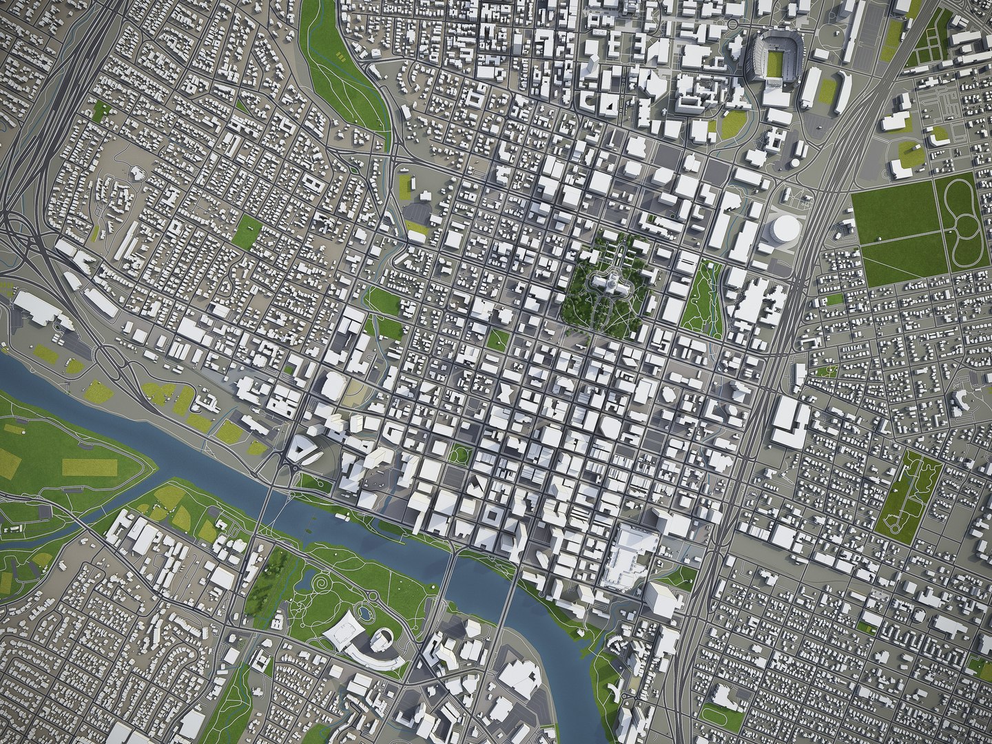 3D Austin City Area Model - TurboSquid 1334269