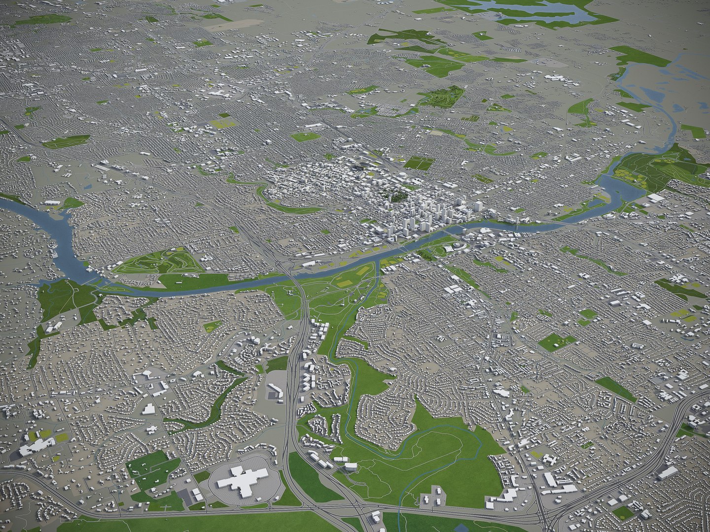 3D Austin City Area Model - TurboSquid 1334269