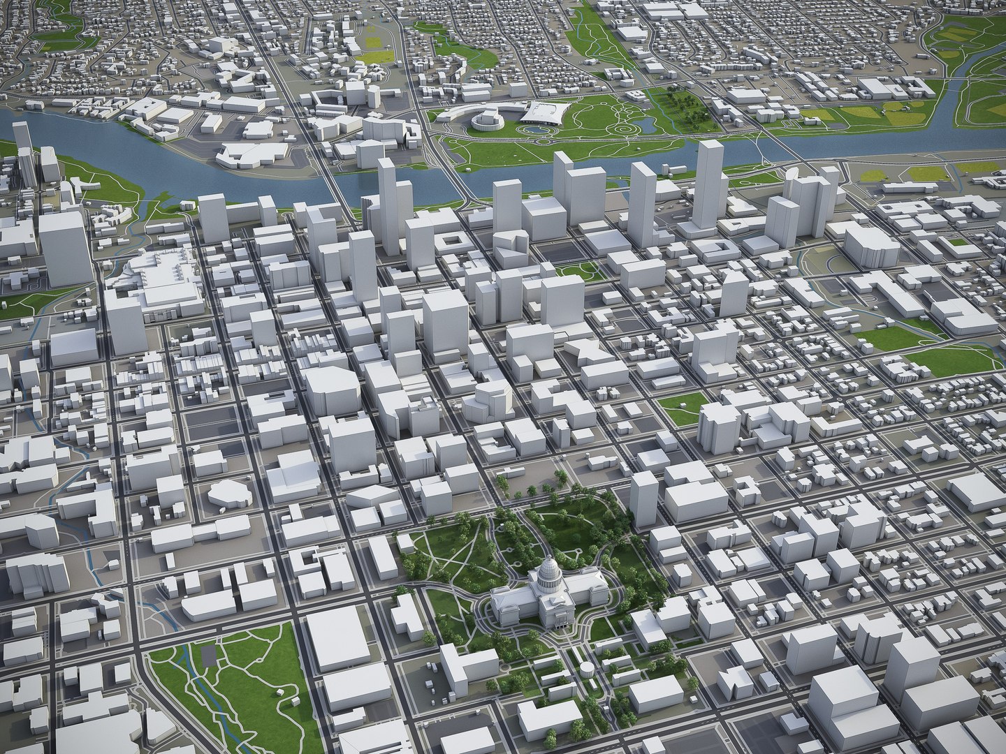 3D Austin City Area Model - TurboSquid 1334269