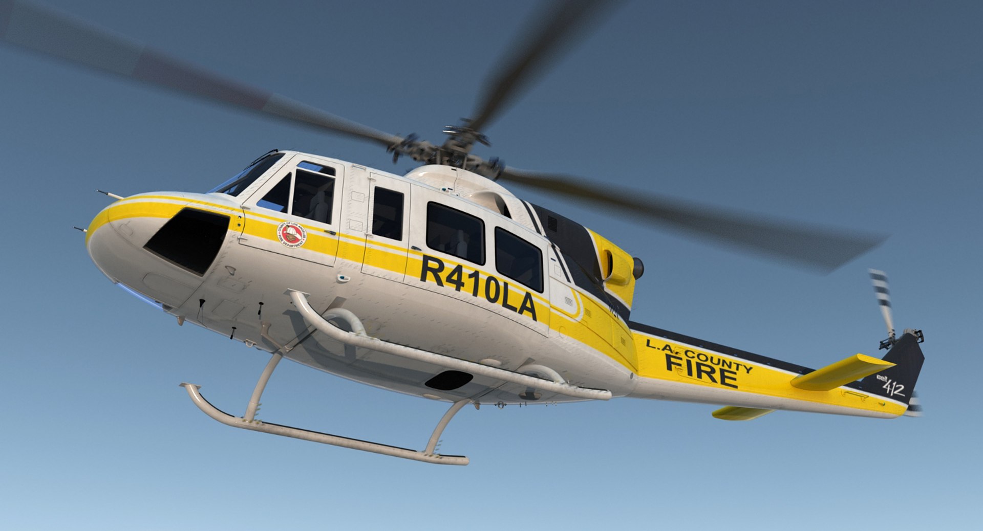 3D Model Bell 412 Department Helicopter - TurboSquid 1196786