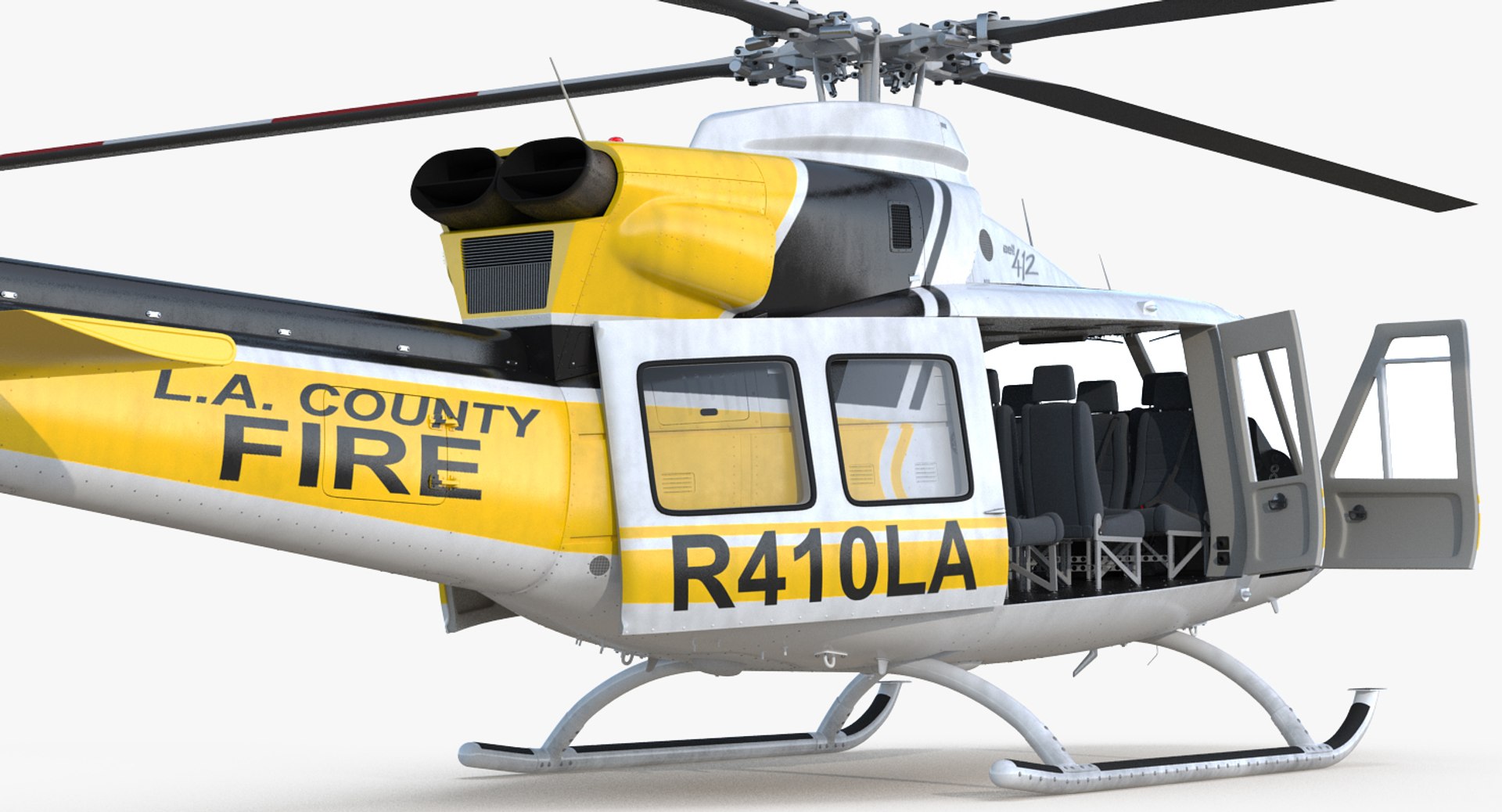3D Model Bell 412 Department Helicopter - TurboSquid 1196786