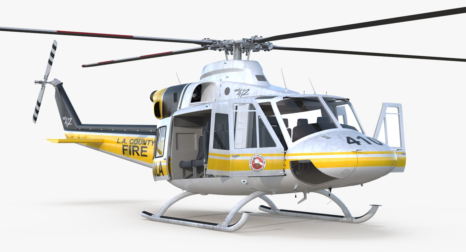 3D Model Bell 412 Department Helicopter - TurboSquid 1196786