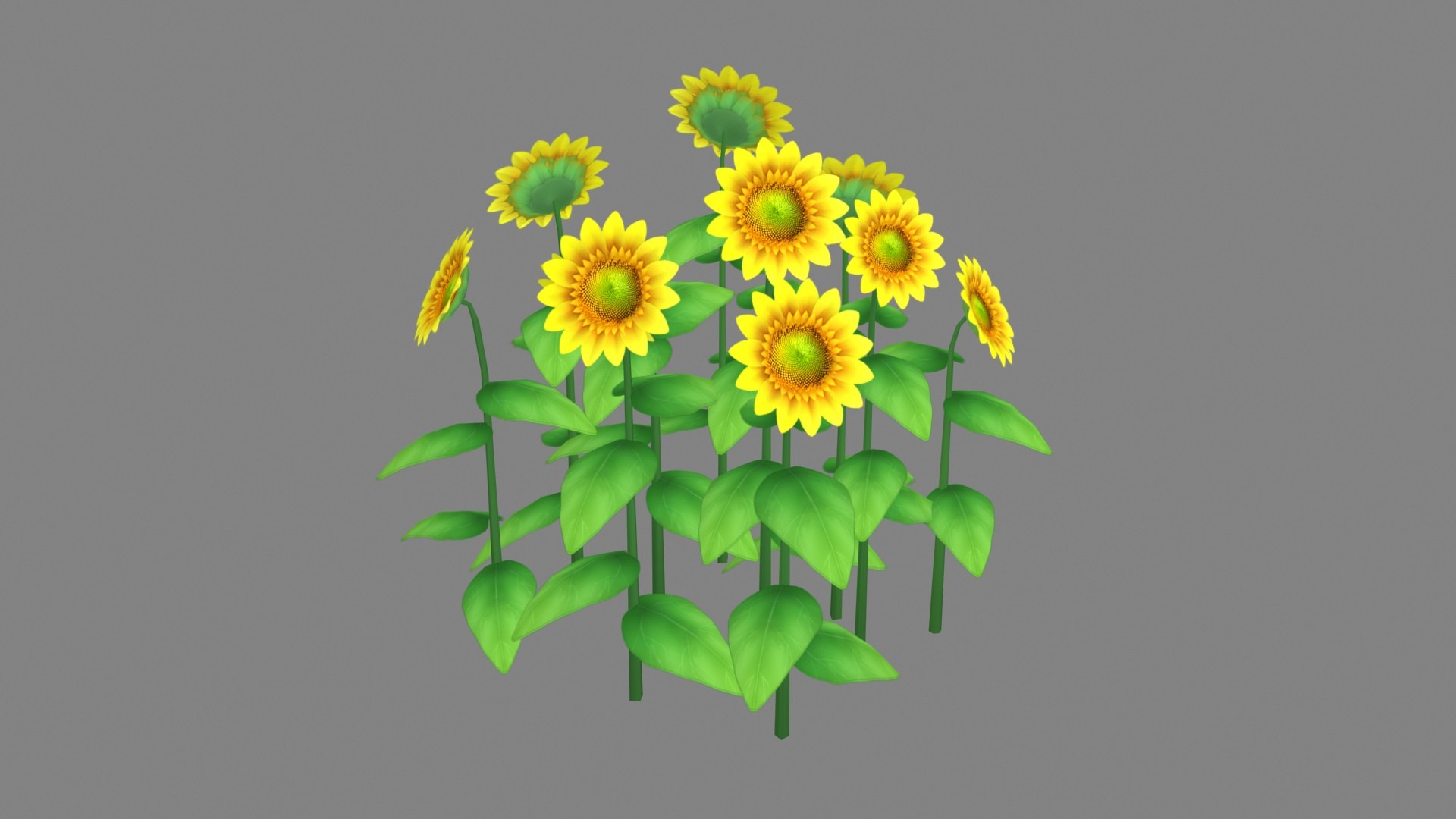 3D Cartoon Sunflower Plants - TurboSquid 2258066