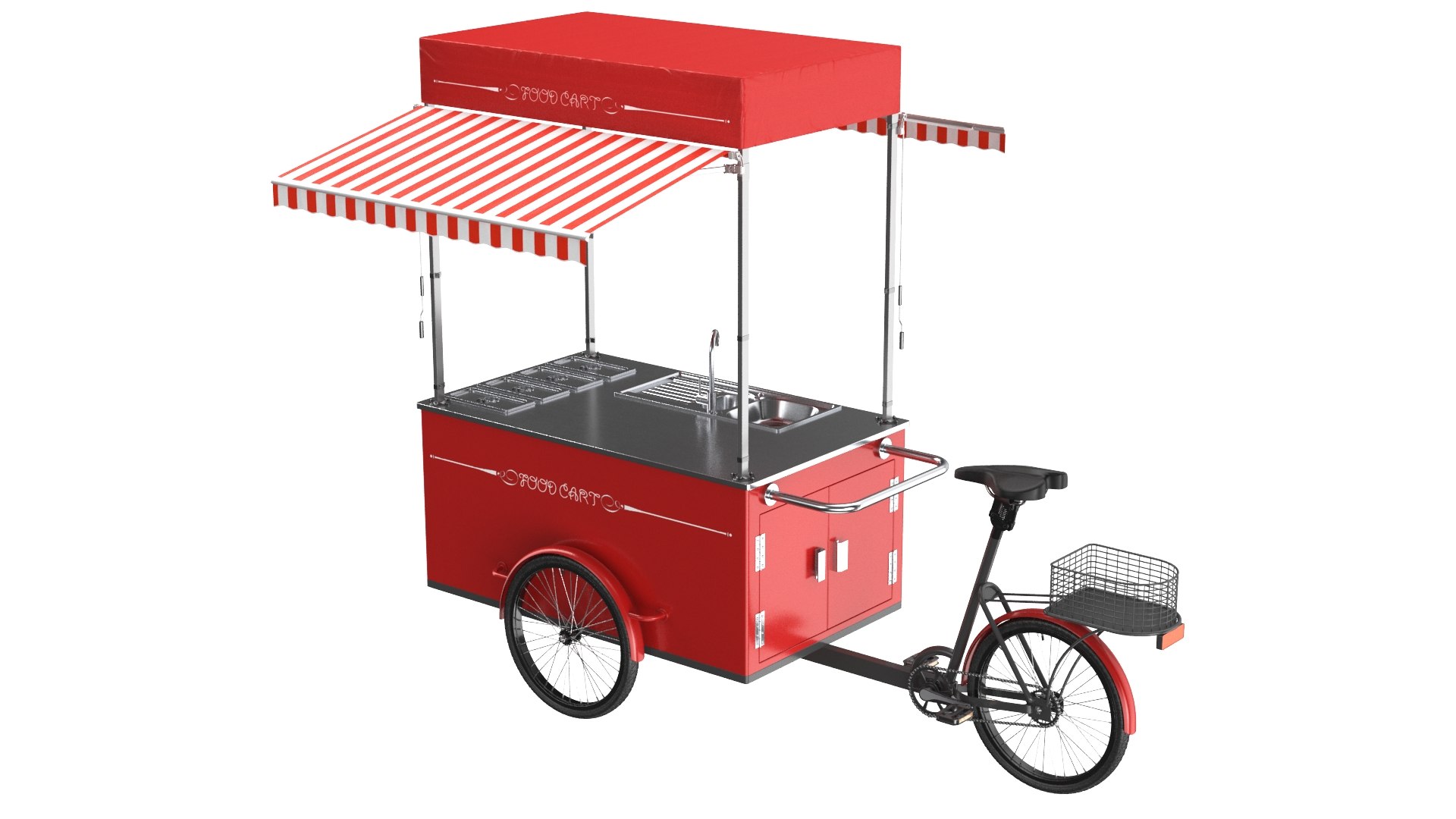 Bicycle Food Cart 3D Model - TurboSquid 1976613