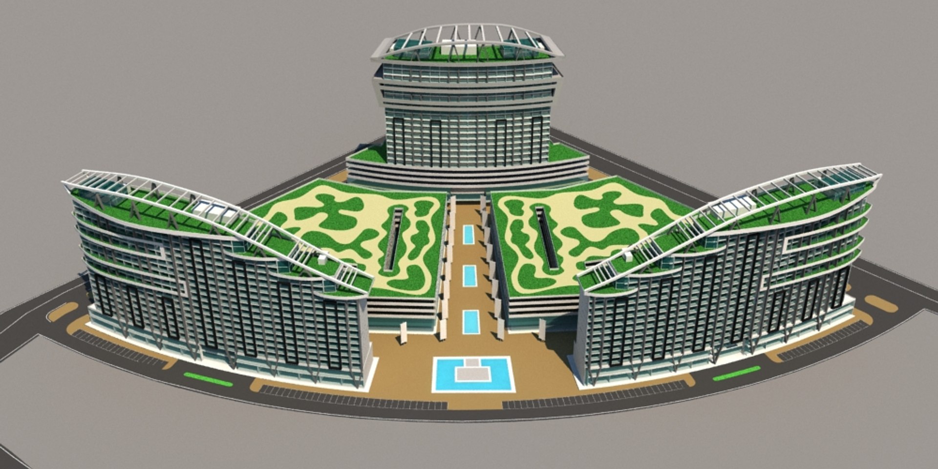 Resort Hotel 3D Model - TurboSquid 1458476