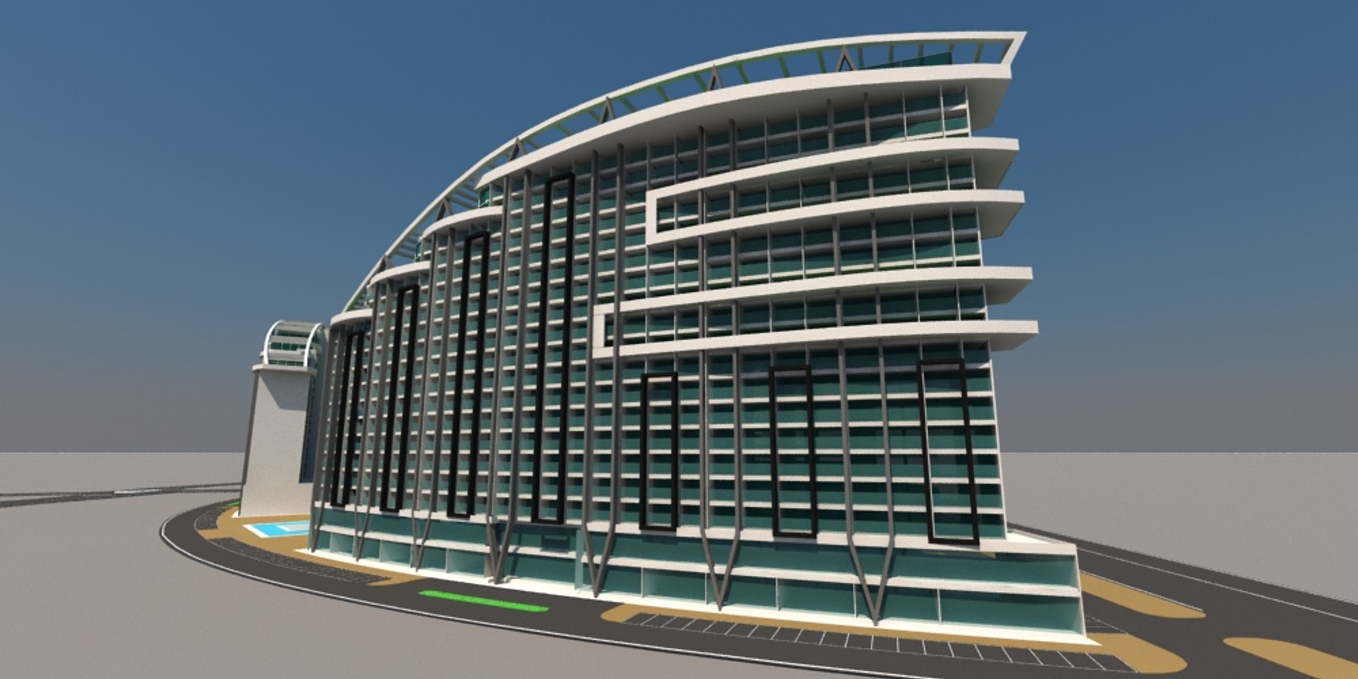 Resort Hotel 3D Model - TurboSquid 1458476
