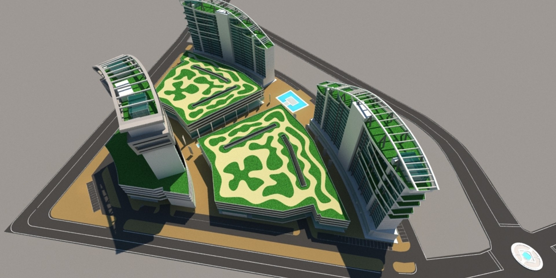 Resort Hotel 3D Model - TurboSquid 1458476