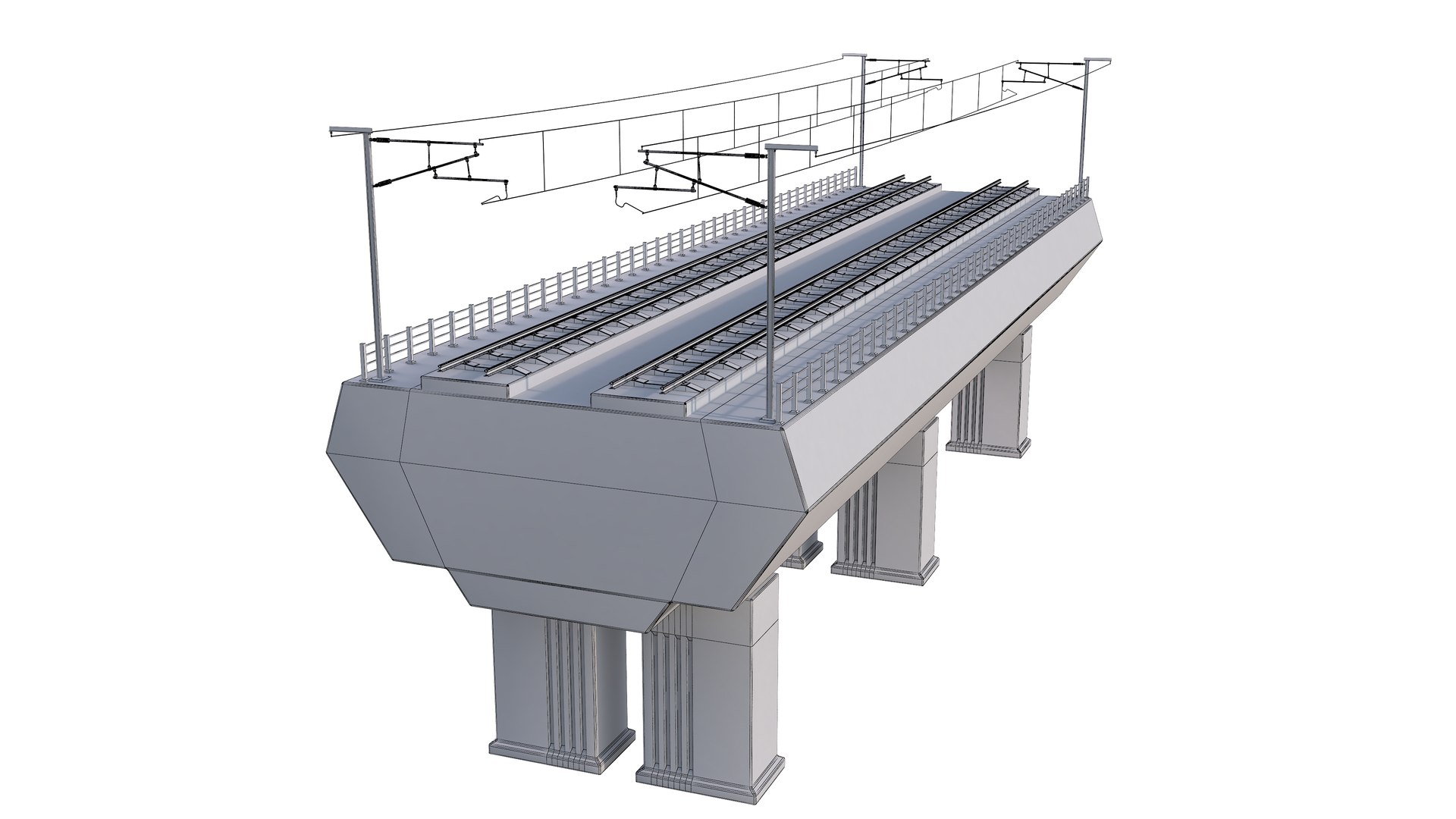 High Speed Rail Bridge Section 3D Model - TurboSquid 1991745