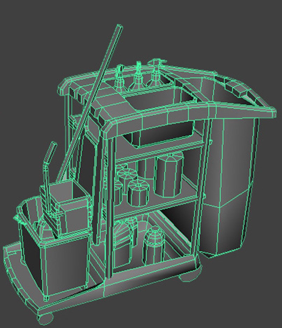 3d Cleaning Janitor Cart Model
