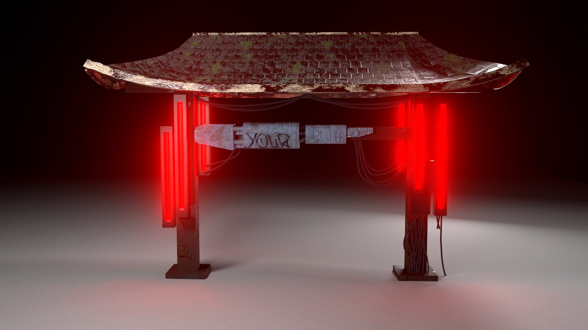 3D Model Cyberpunk Torii Gate - TurboSquid 2235825