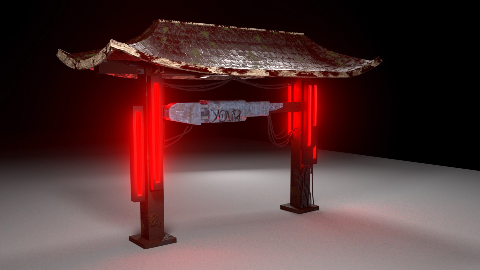 3D Model Cyberpunk Torii Gate - TurboSquid 2235825