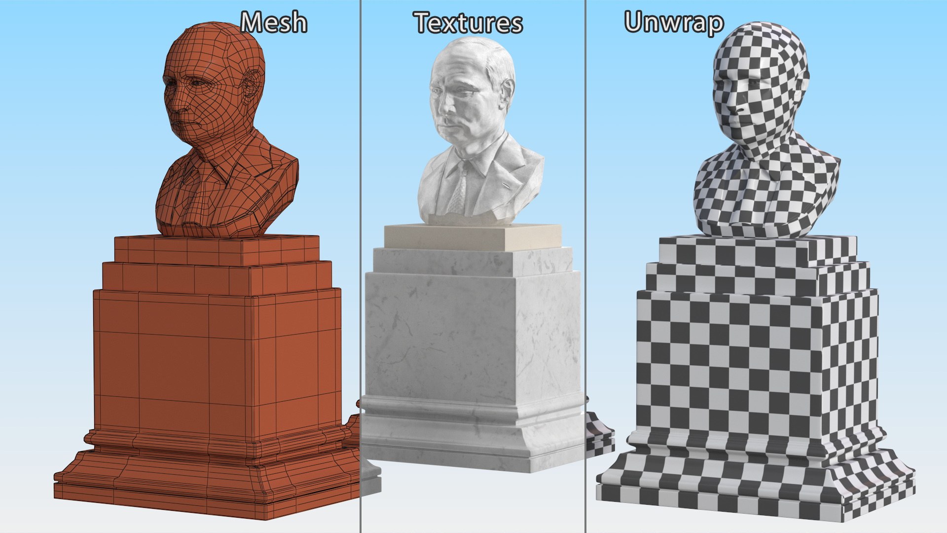 Marble Busts Of Presidents On Pedestal Collection 3D Model - TurboSquid ...