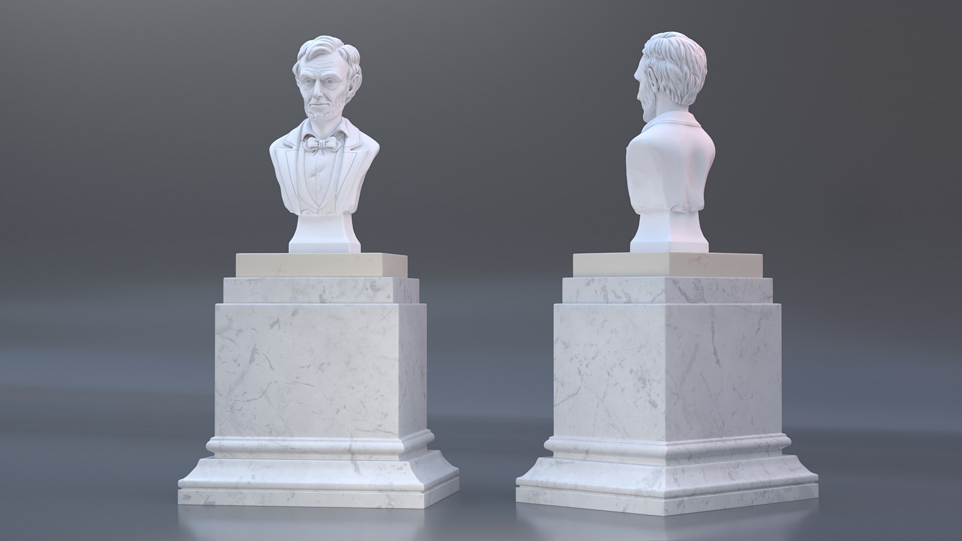 Marble Busts Of Presidents On Pedestal Collection 3D Model - TurboSquid ...