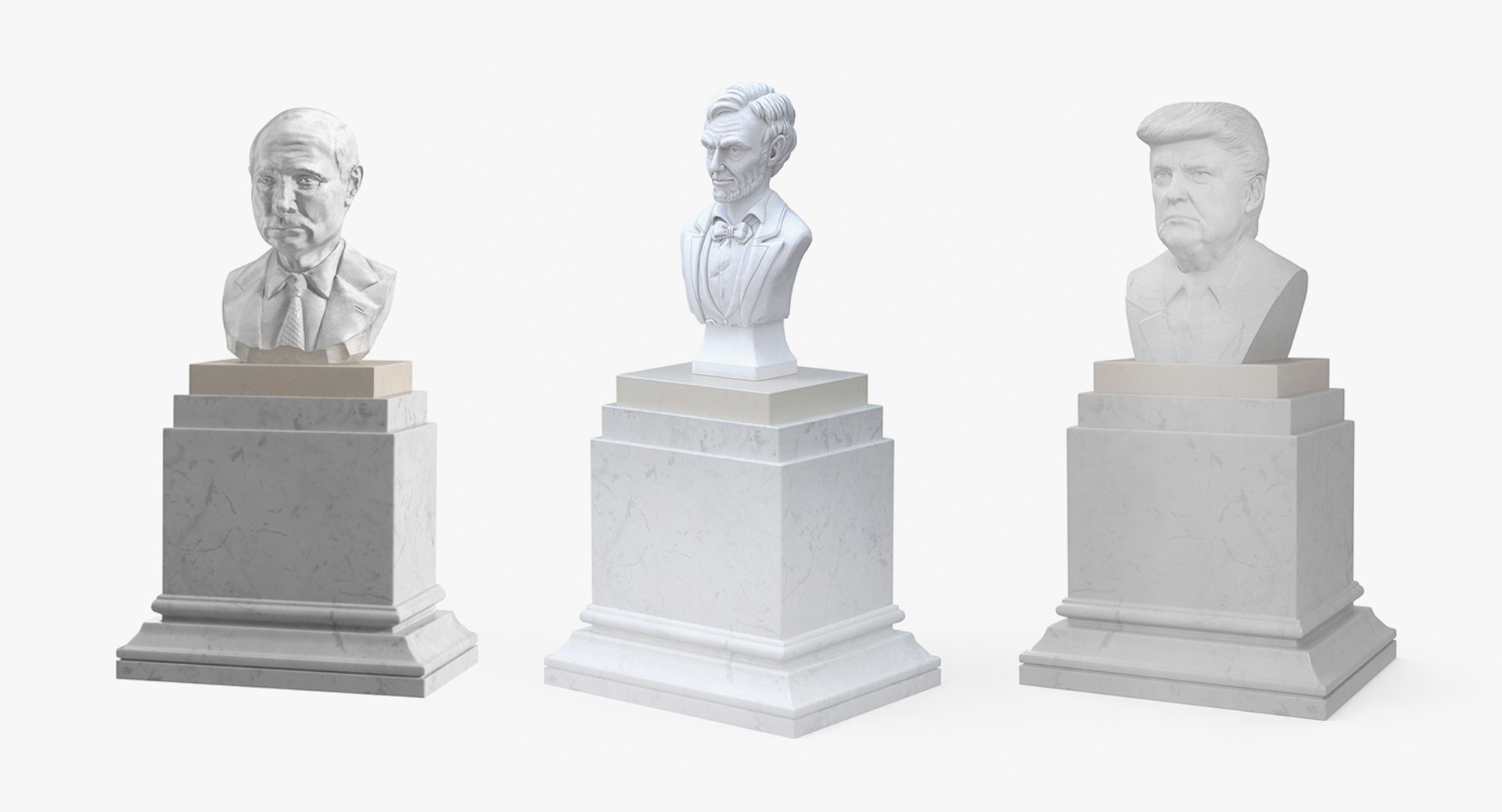 Marble Busts Of Presidents On Pedestal Collection 3D Model - TurboSquid ...