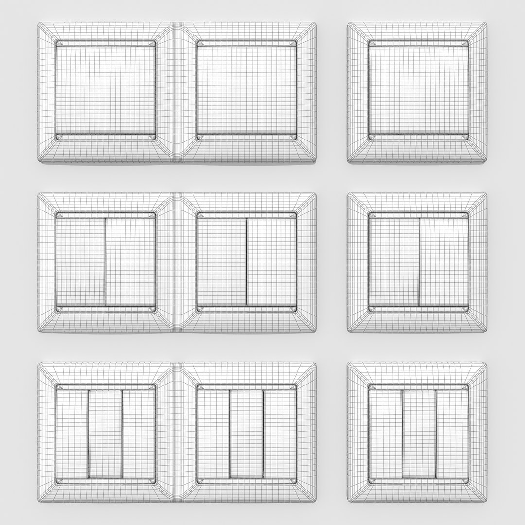 3d Wall Switches Sockets Model