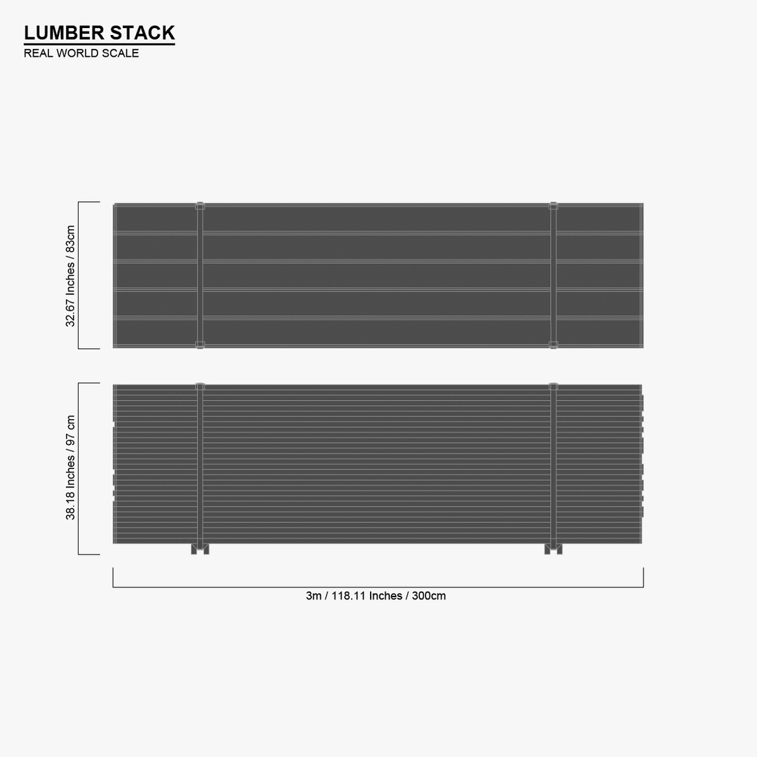 3d model lumber stack