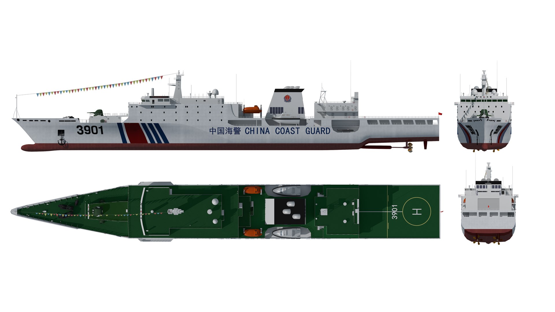 China Coast Guard 3901 CCGS 3901 China Coast Guard South China Sea ...