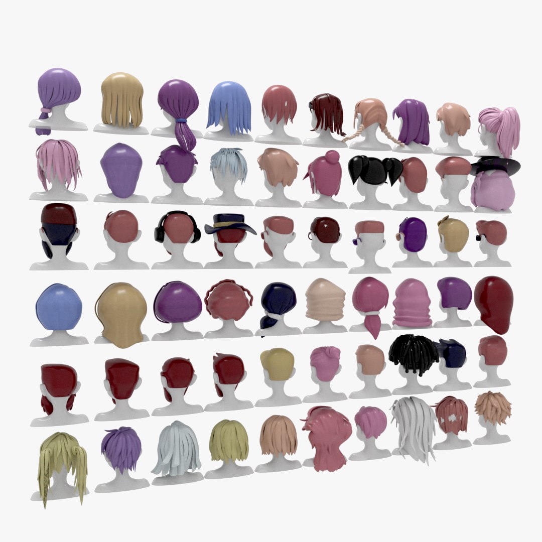 60 Hairstyles 3D Model - TurboSquid 2192449