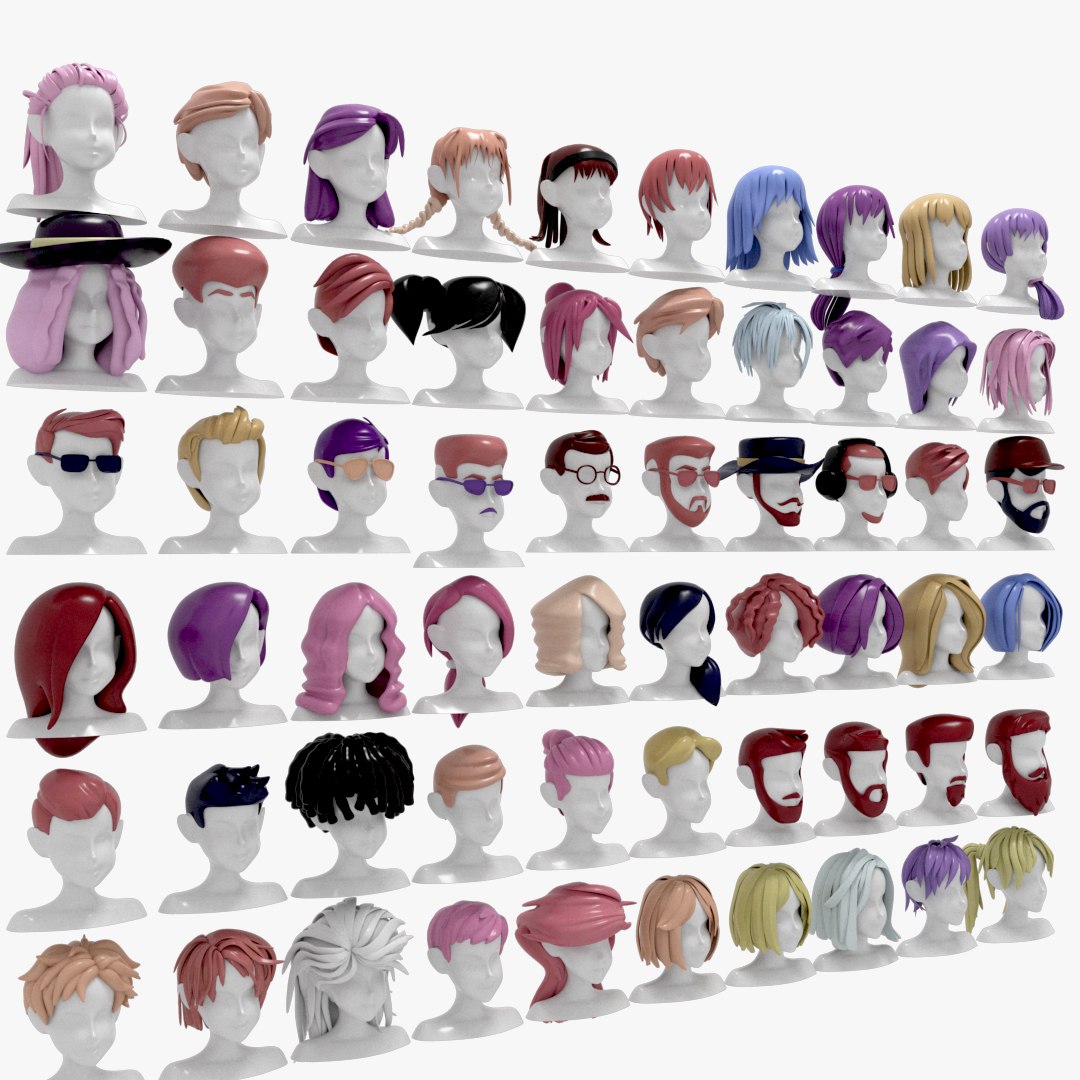 60 Hairstyles 3D Model - TurboSquid 2192449