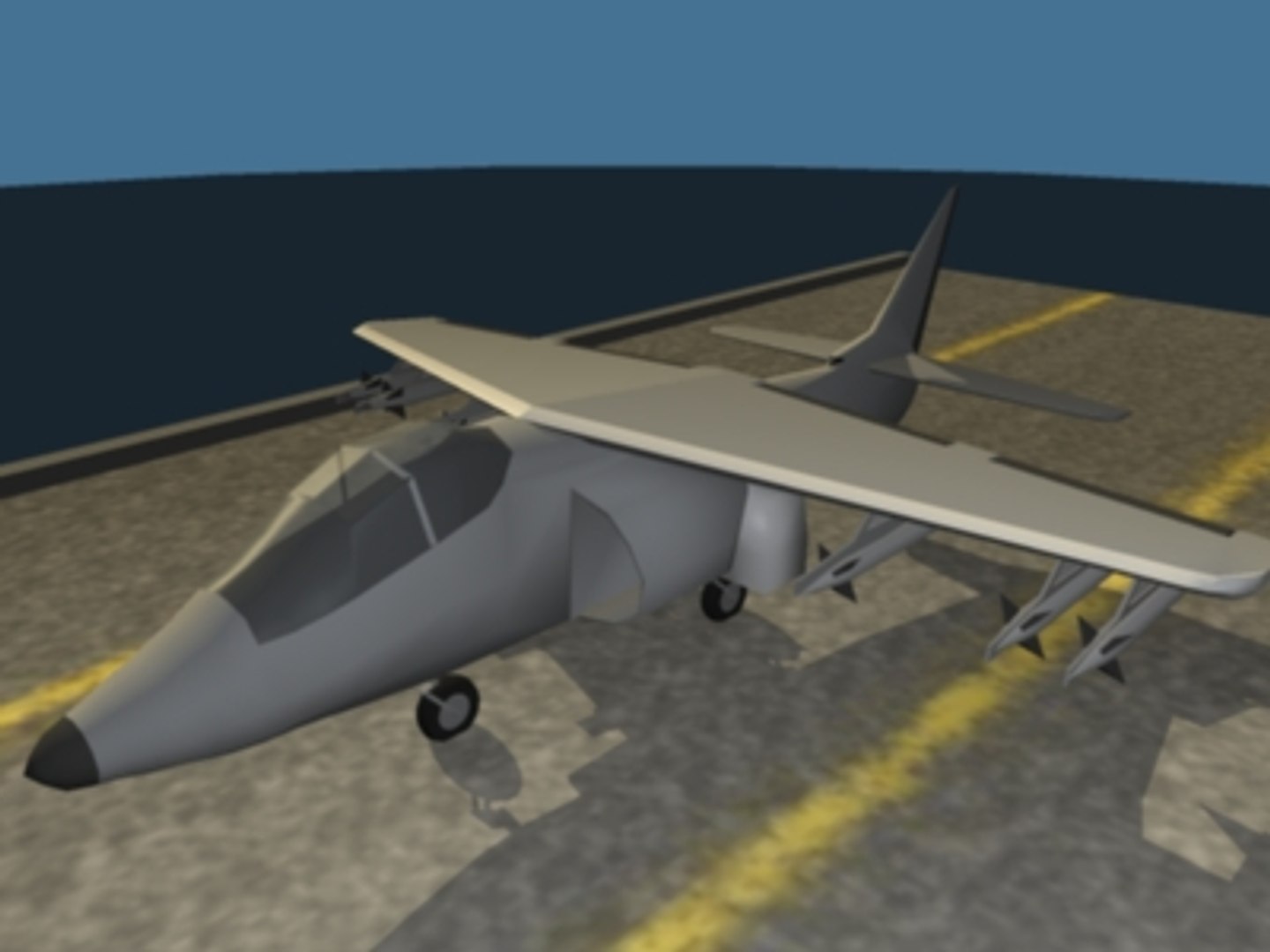 3d low-poly harrier model
