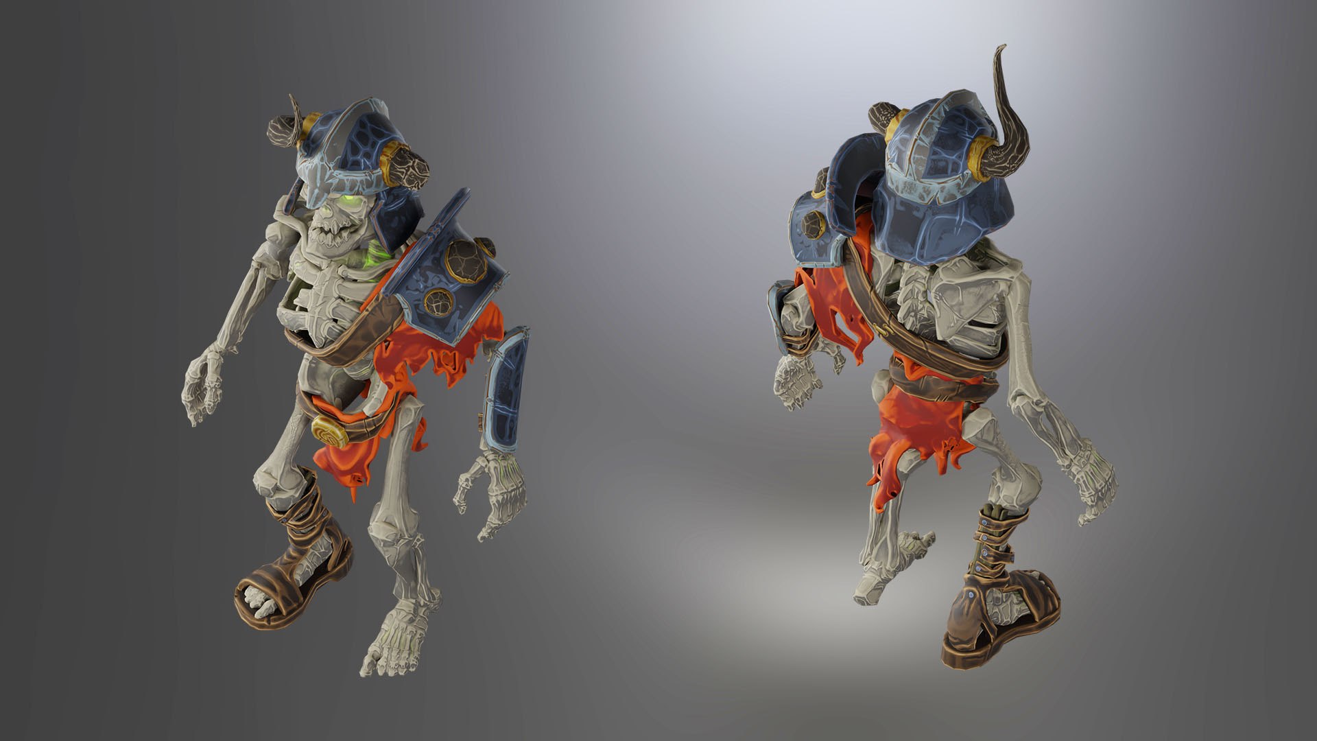 3D Low Poly Animated Warrior Skeleton Character - TurboSquid 2148656