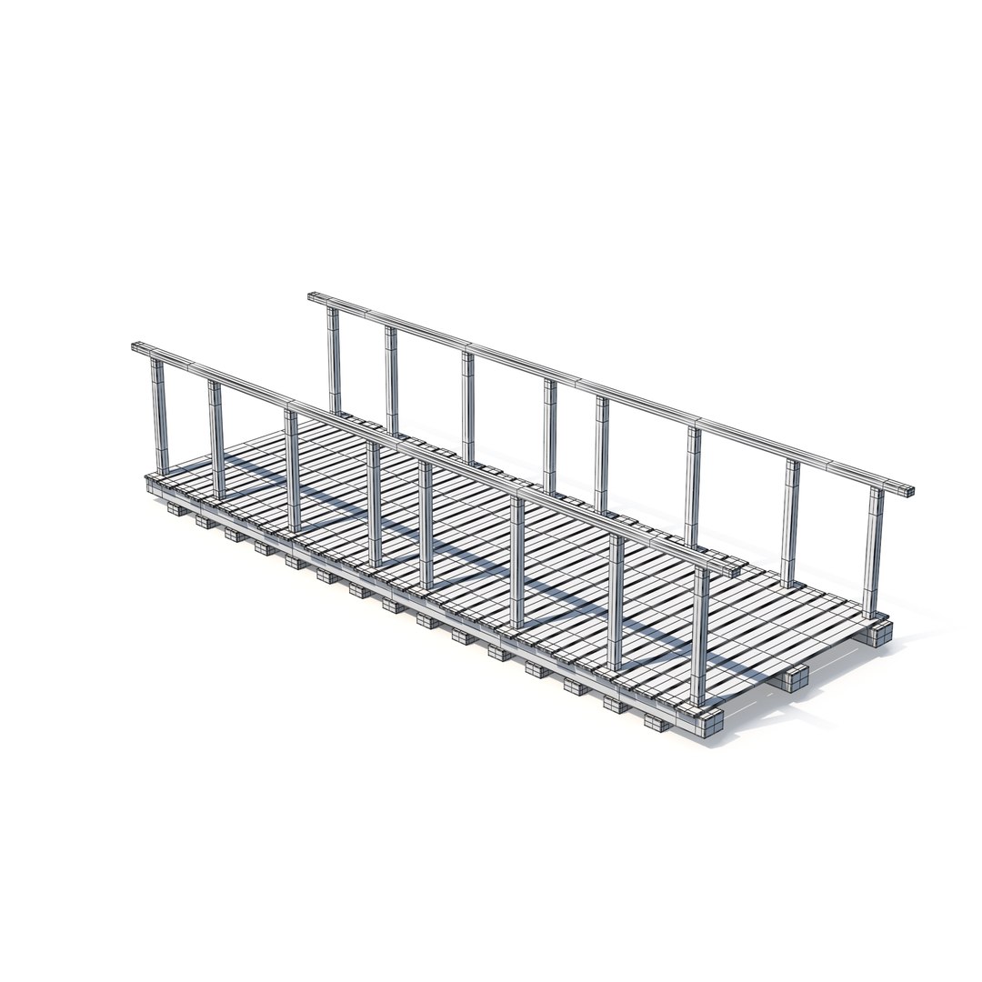 Wooden Bridge 3D Model - TurboSquid 2119892