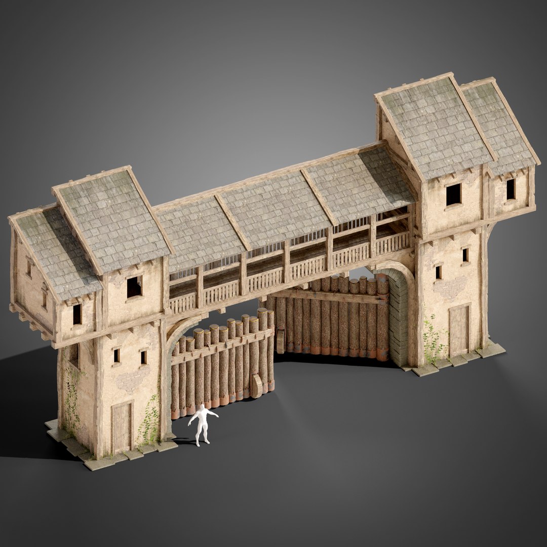 Medieval Wall Gate Model - TurboSquid 1699710