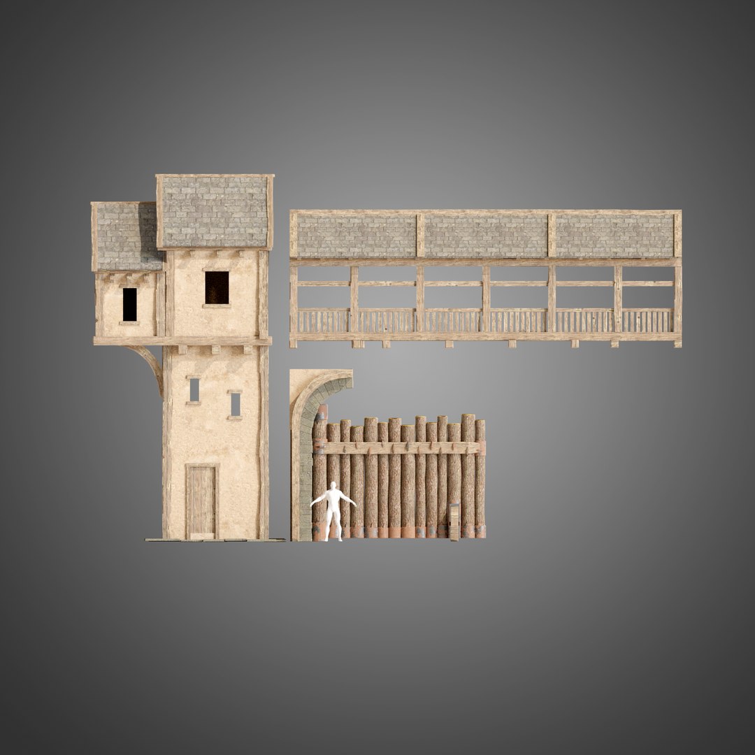 Medieval Wall Gate Model - TurboSquid 1699710