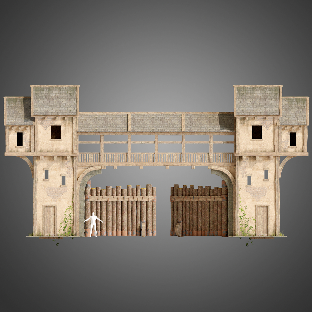 Medieval wall gate model - TurboSquid 1699710