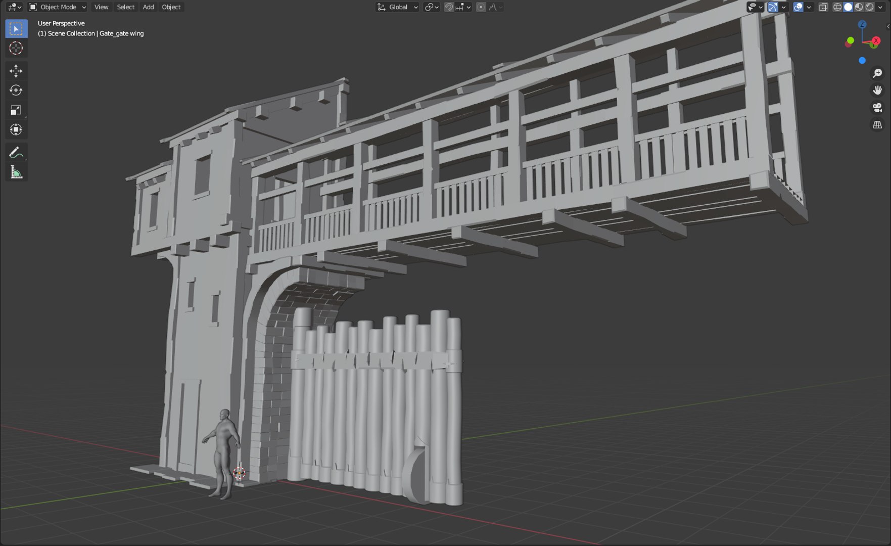 Medieval Wall Gate Model - TurboSquid 1699710