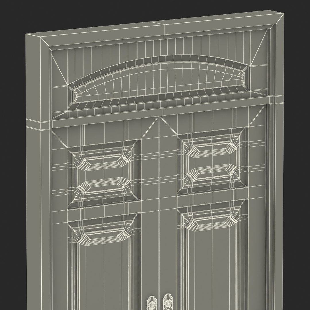 doors wooden open 3d model