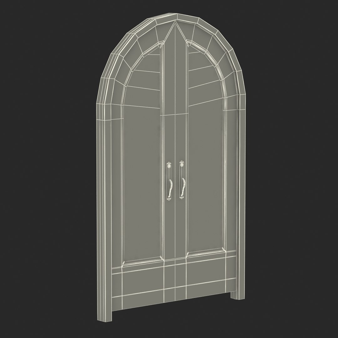 doors wooden open 3d model