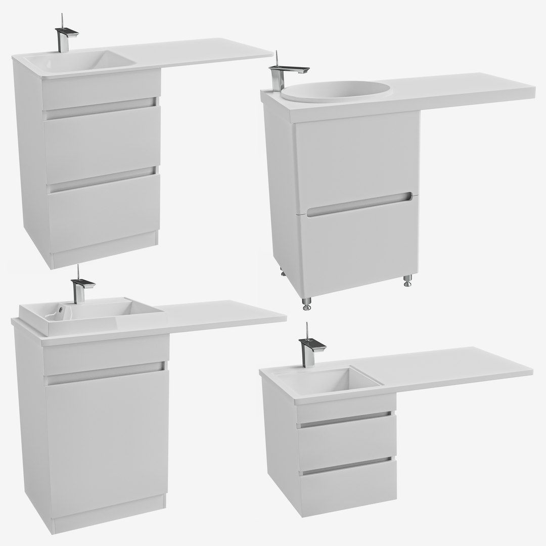 3D Sink over washing machine with cabinet - TurboSquid 1981522