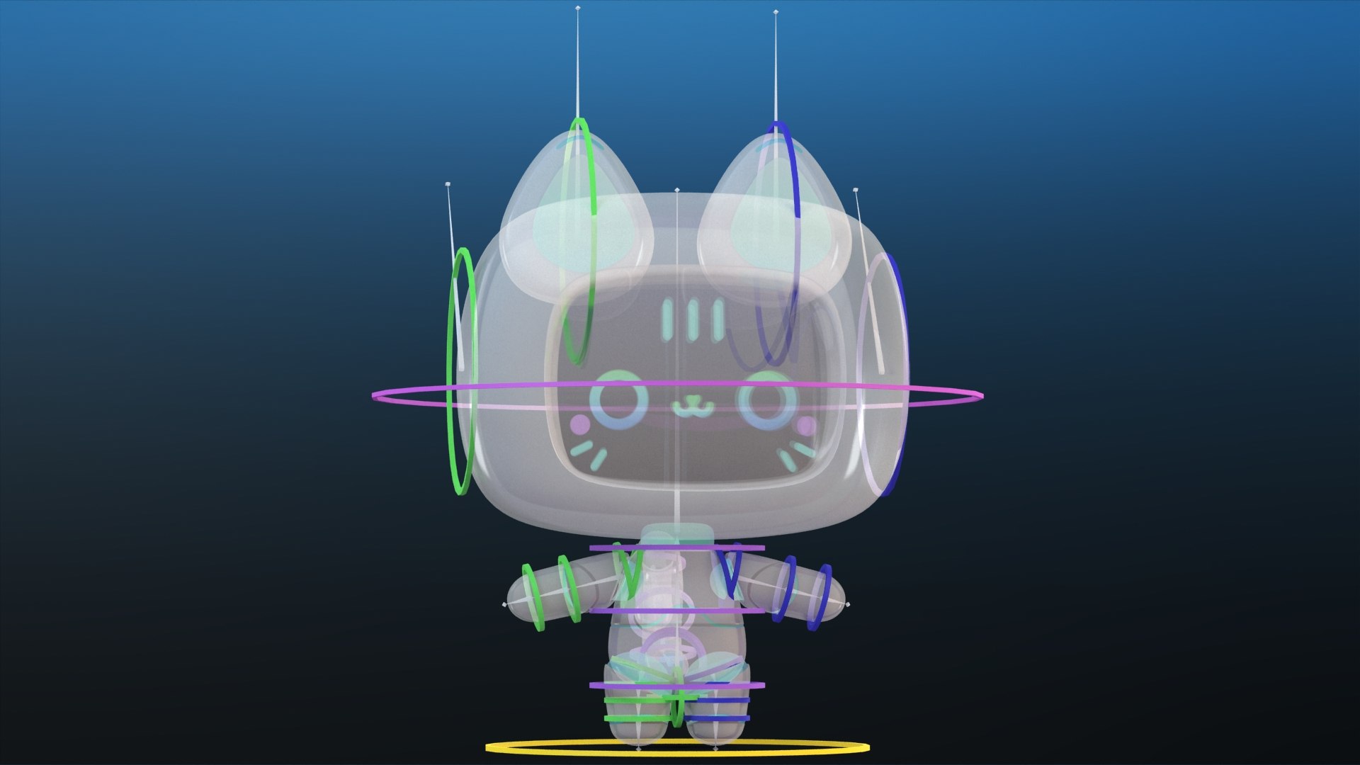 3D Cute Cartoon Robot Cat - TurboSquid 2039352