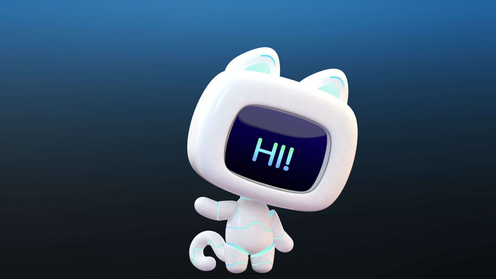 3D Cute Cartoon Robot Cat - TurboSquid 2039352