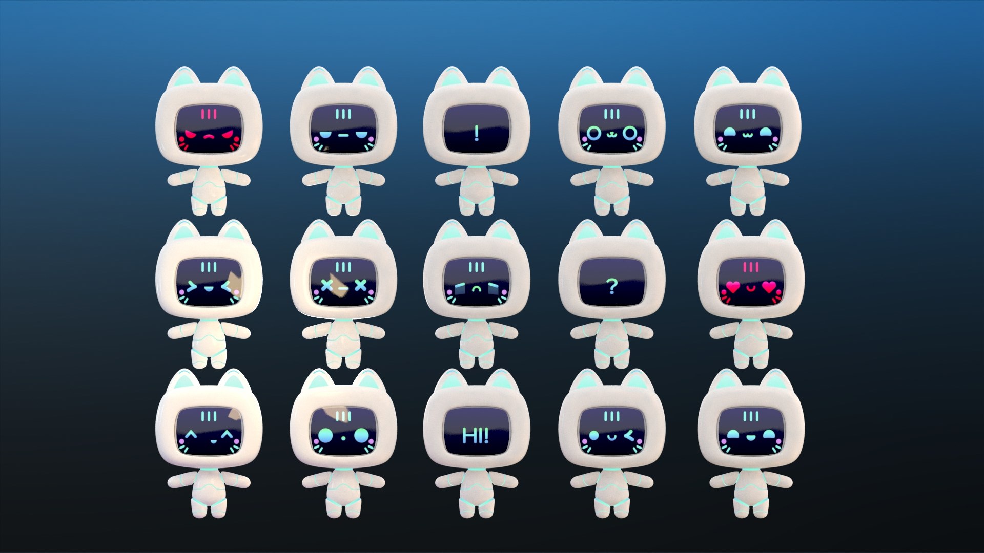 3D Cute Cartoon Robot Cat - TurboSquid 2039352