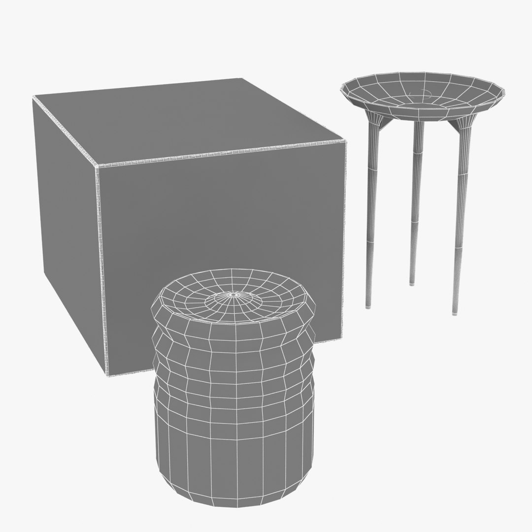 3d model of metal tables