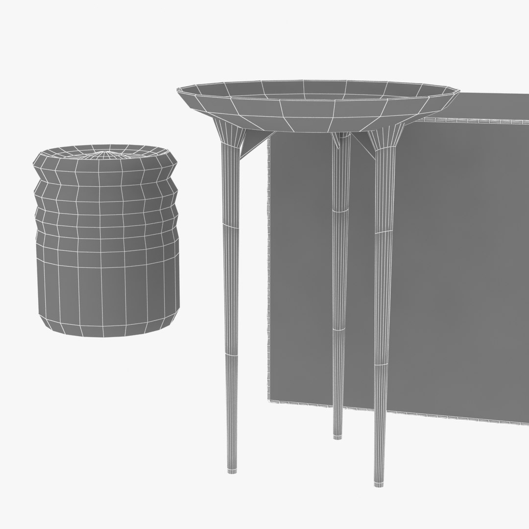 3d model of metal tables