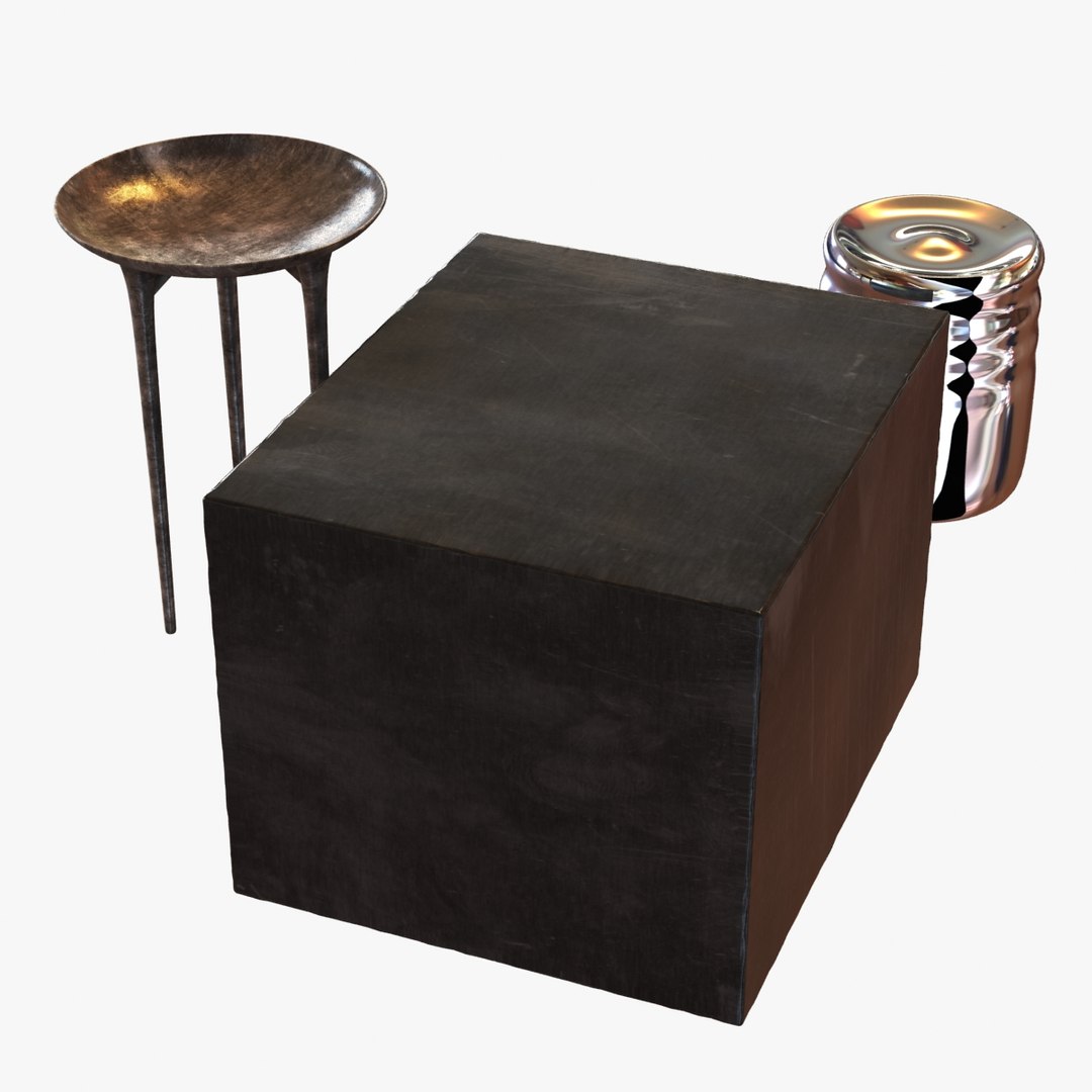 3d model of metal tables