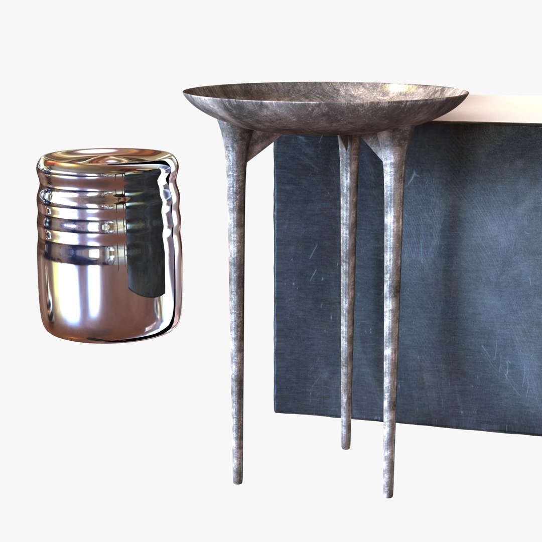 3d model of metal tables