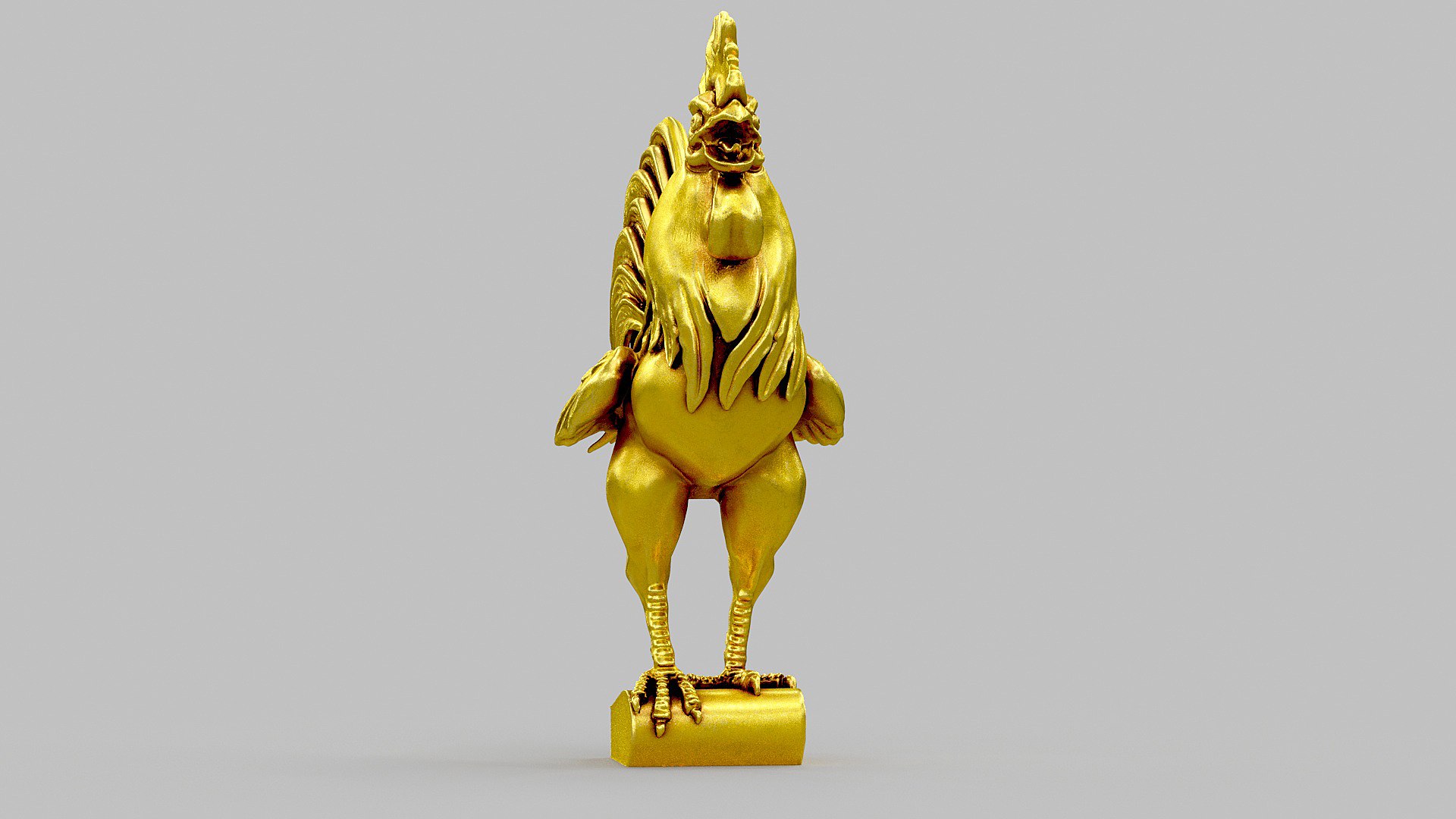 3D Gold Rooster Statue - TurboSquid 1559273