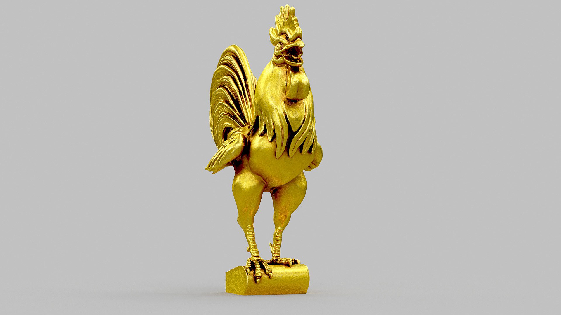 3D Gold Rooster Statue - TurboSquid 1559273