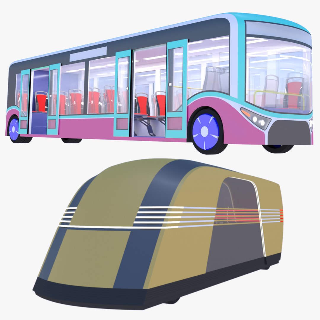3D City Bus And Tesla Robovan - TurboSquid 2324918