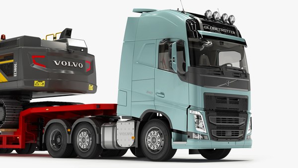 modelo 3d VolvoFHRemolque LowboyExcavadoramaxVray - TurboSquid 2325392