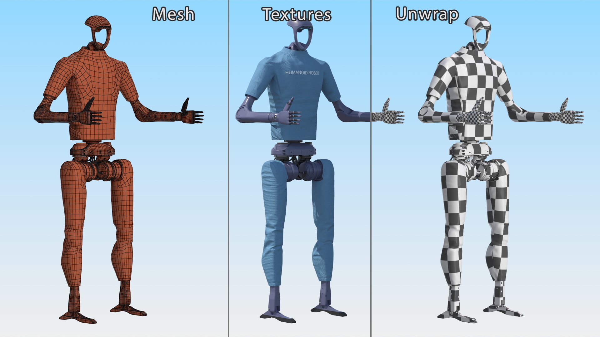 3D Humanoid Robot With Dexterous Hands Rigged For Cinema 4D ...