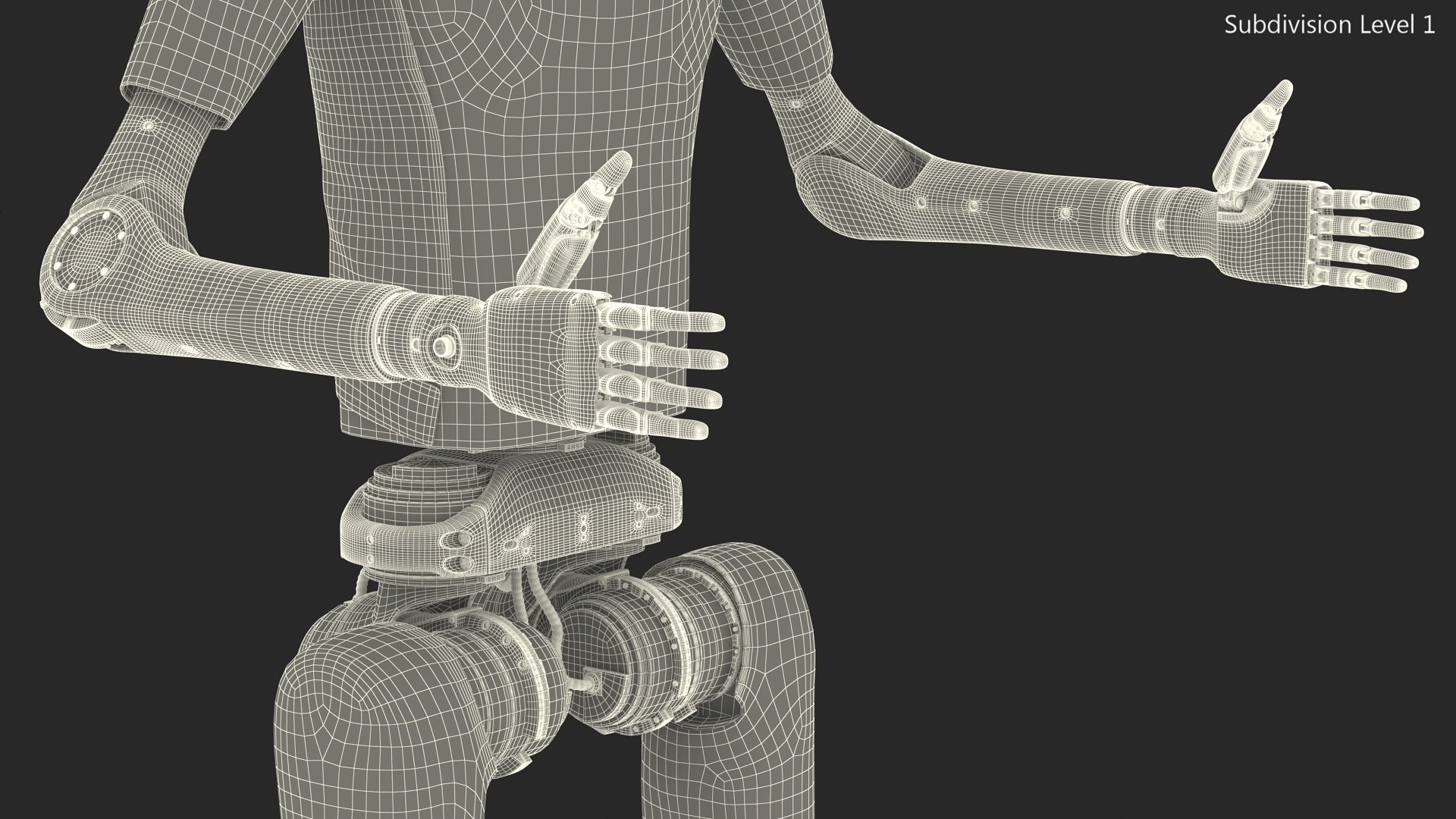 3D Humanoid Robot With Dexterous Hands Rigged For Cinema 4D ...